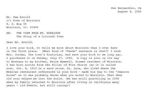 Morrison History | All about history from Morrison, Colorado, USA